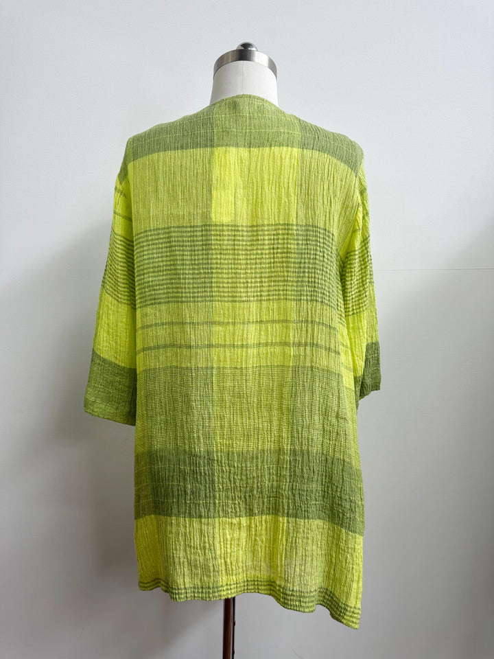 Crinkle Check Linen Jacket - Lime US – Swish Fashion